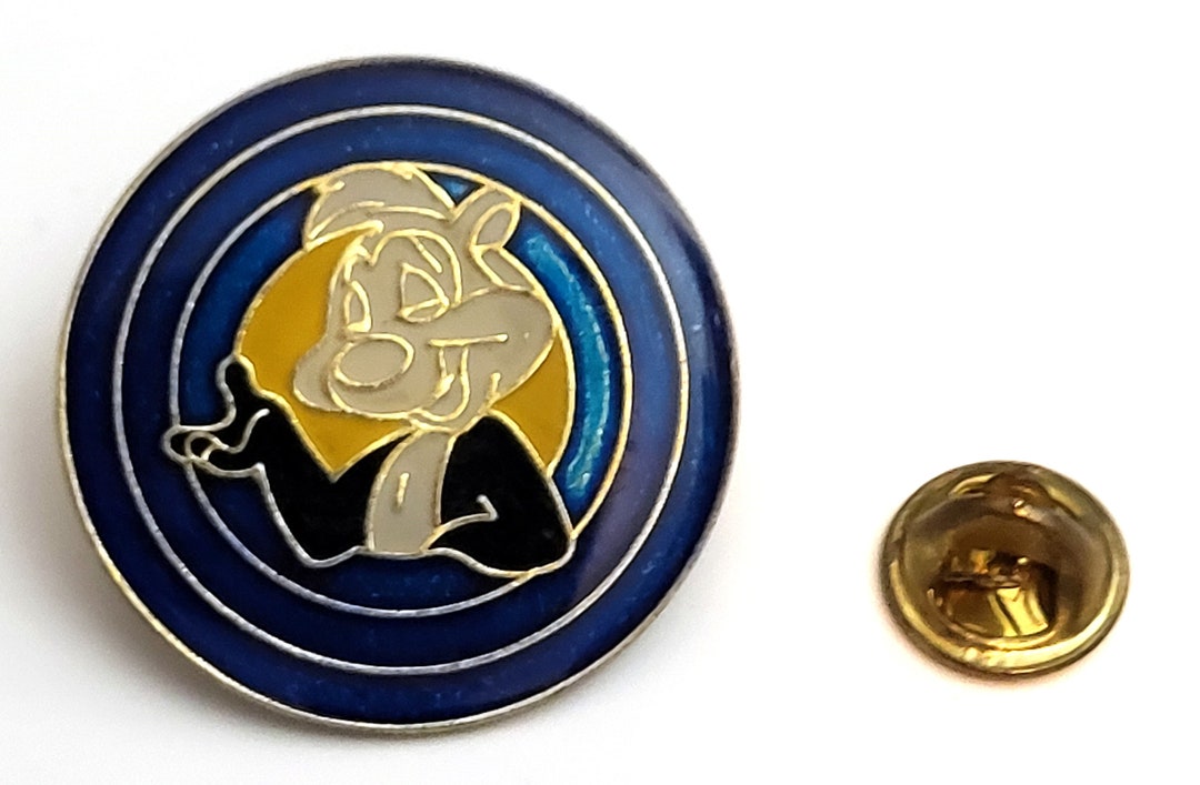 1990s PEPE LE PEW Skunk Lapel Pin 1.25" (3 Cm.) Looney Tunes Warner ...