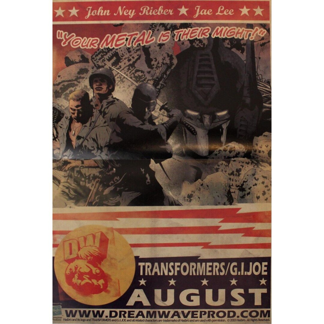 2003 TRANSFORMERS / GI JOE Mini-poster Original 13" X 10.15" ( 33 X 26. ...