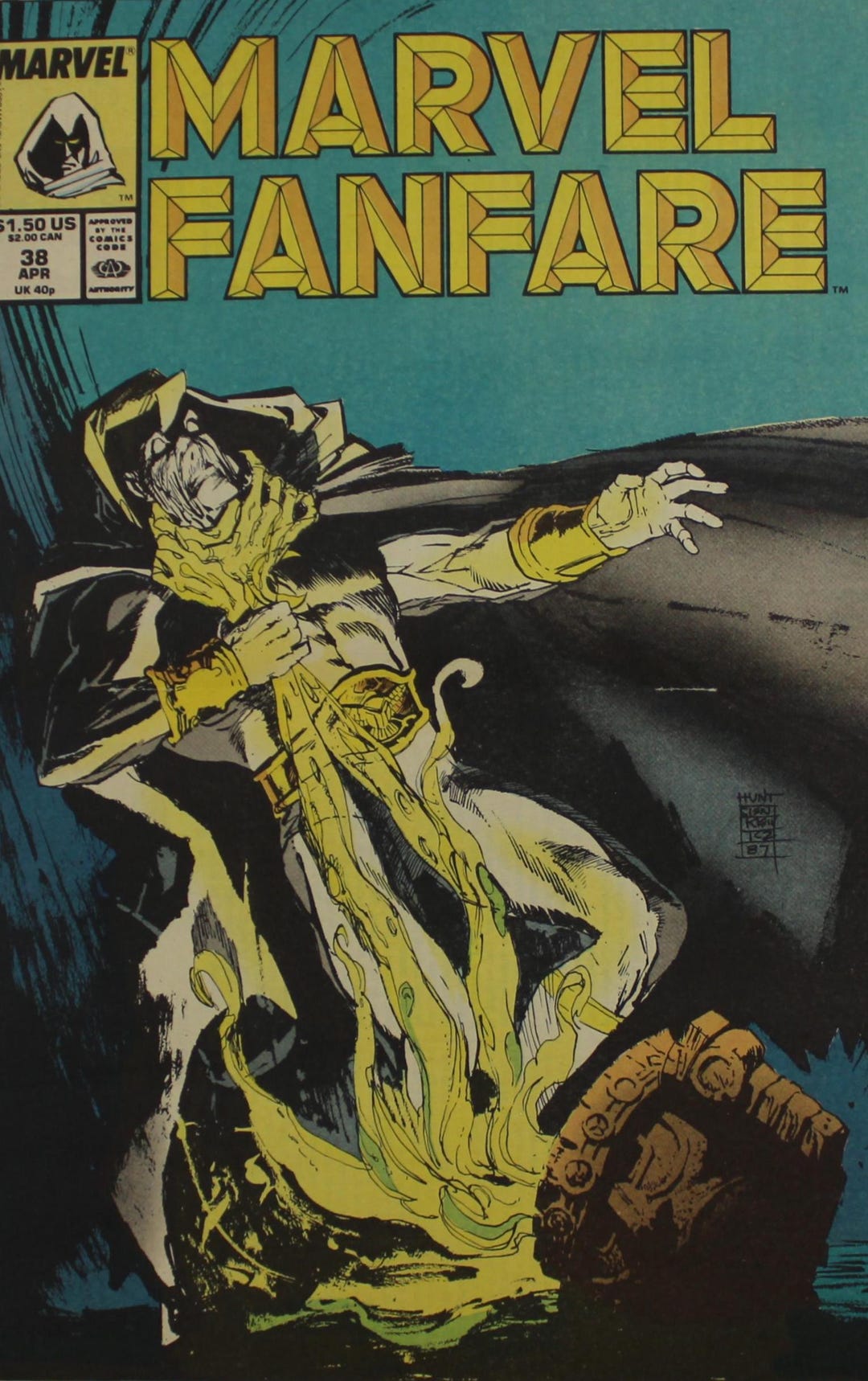 1989 MARVEL FANFARE Poster by Bill Sienkiewicz & Dave Hunt 14.5" X 10.5 ...