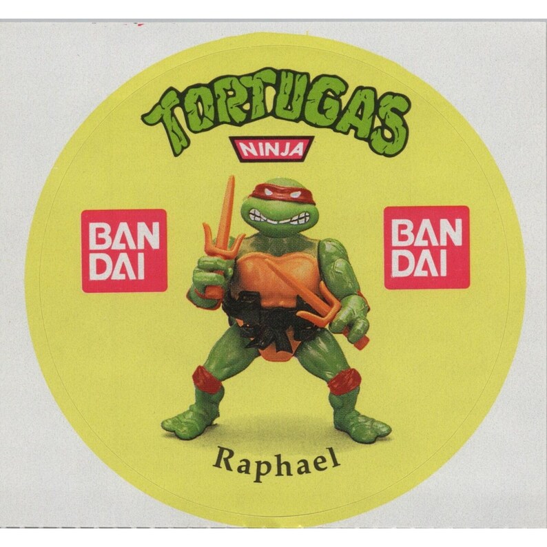 1989 TMNT RAPHAEL Sticker 3" (7.5 Cm.) Diameter Action Figures Promo ...