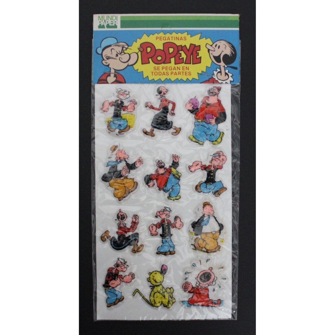 1981 POPEYE STICKER SHEET King Features Syndicate 19 X 9 Cm. (7.5" X 3. ...