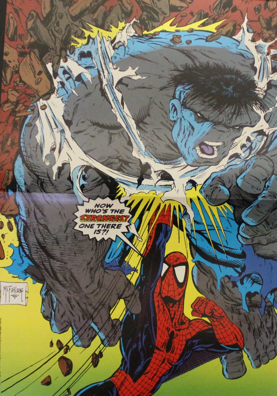1991 SPIDERMAN Double-sided MINI-POSTER (2 Posters in 1) Todd Mcfarlane ...