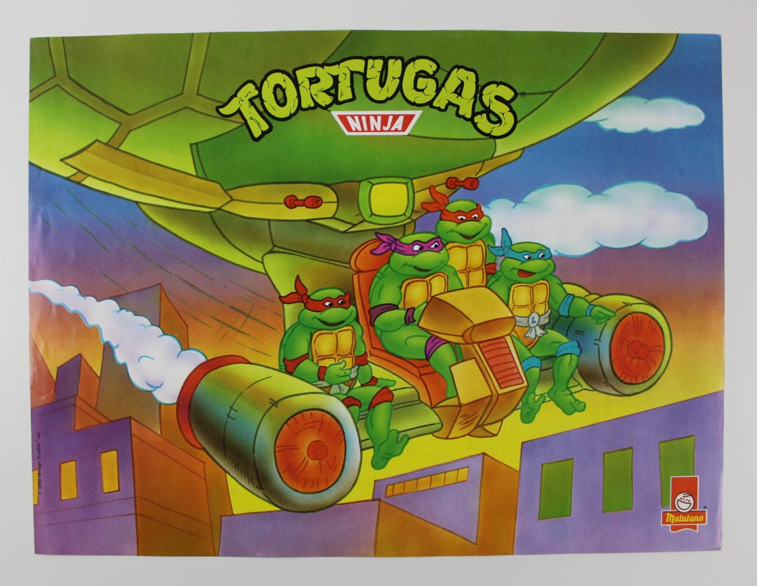 1991 TMNT Poster 12"x 16" (30 X 40 Cm.) Mutant Ninja Turtles Spain ...