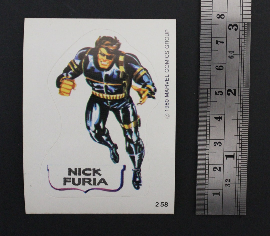 1980 NICK FURY Die-cut Sticker - Spanish Vintage Item - 6 X 8 Cm. (3" X ...