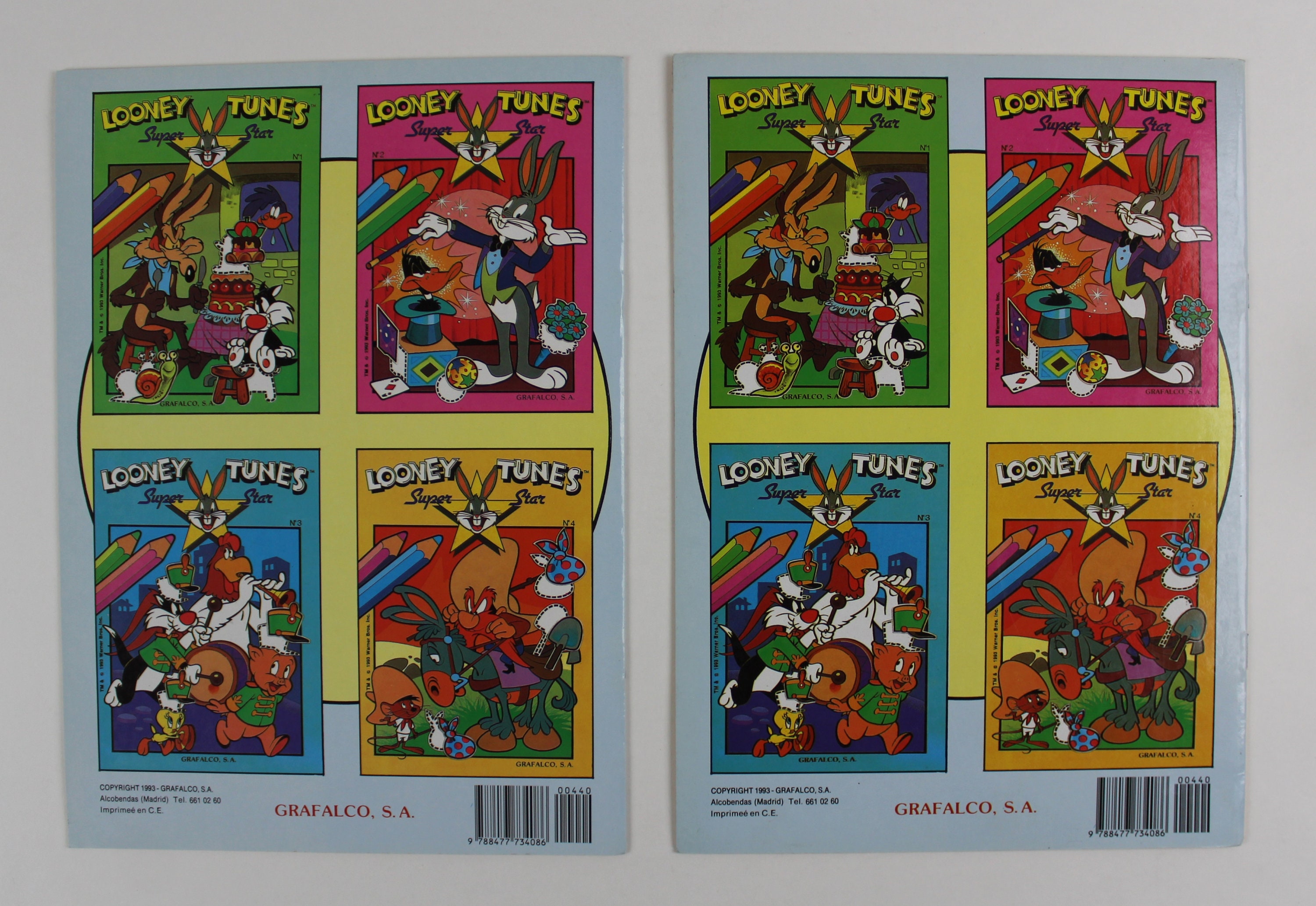 1993 Looney Tunes Super Star FULL SET of 4 X Coloring & - Etsy