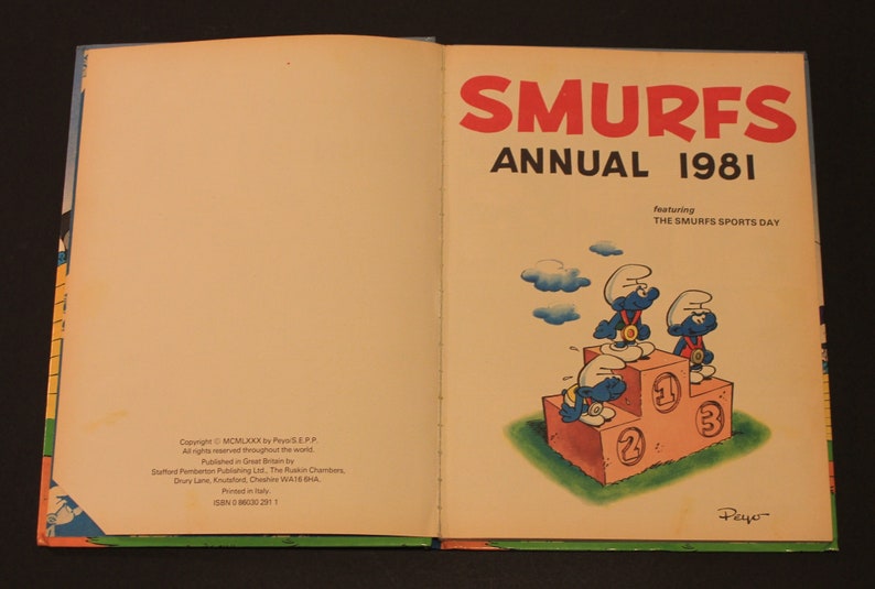 1981 SMURFS UK Exclusive Book - Annual Hardcover - Fair to Good ...