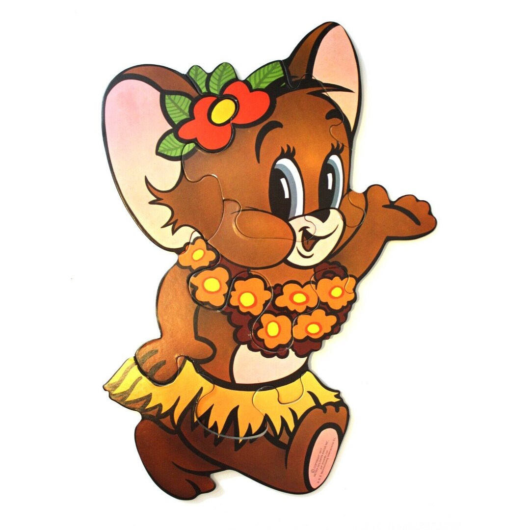 1977 Tom & Jerry CHERIE MOUSE (TOOTS) Die-cut Puzzle 15" X 9" (38 X 23 ...