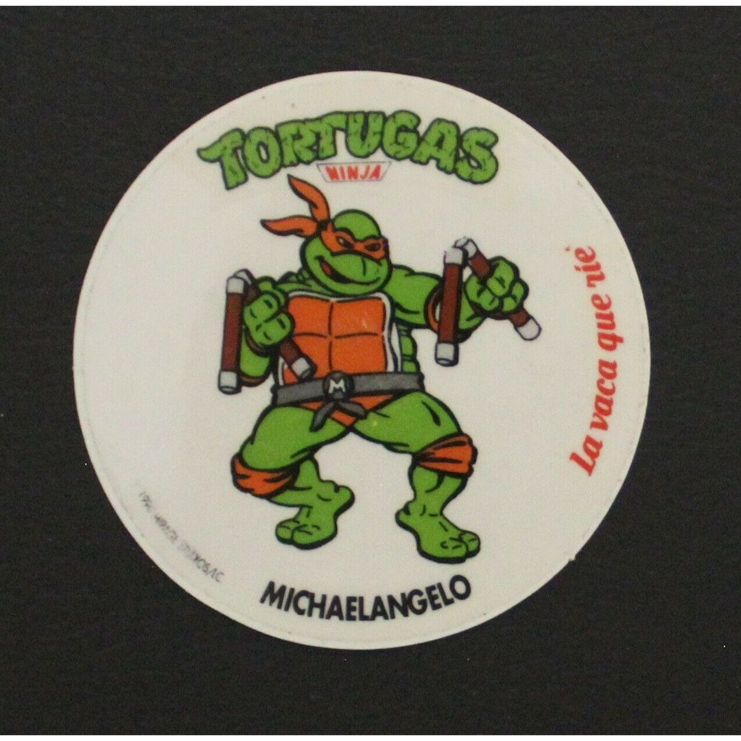 1990 TMNT MICHELANGELO Sticker the Laughing Cow Cheese Spanish Promo 6 ...