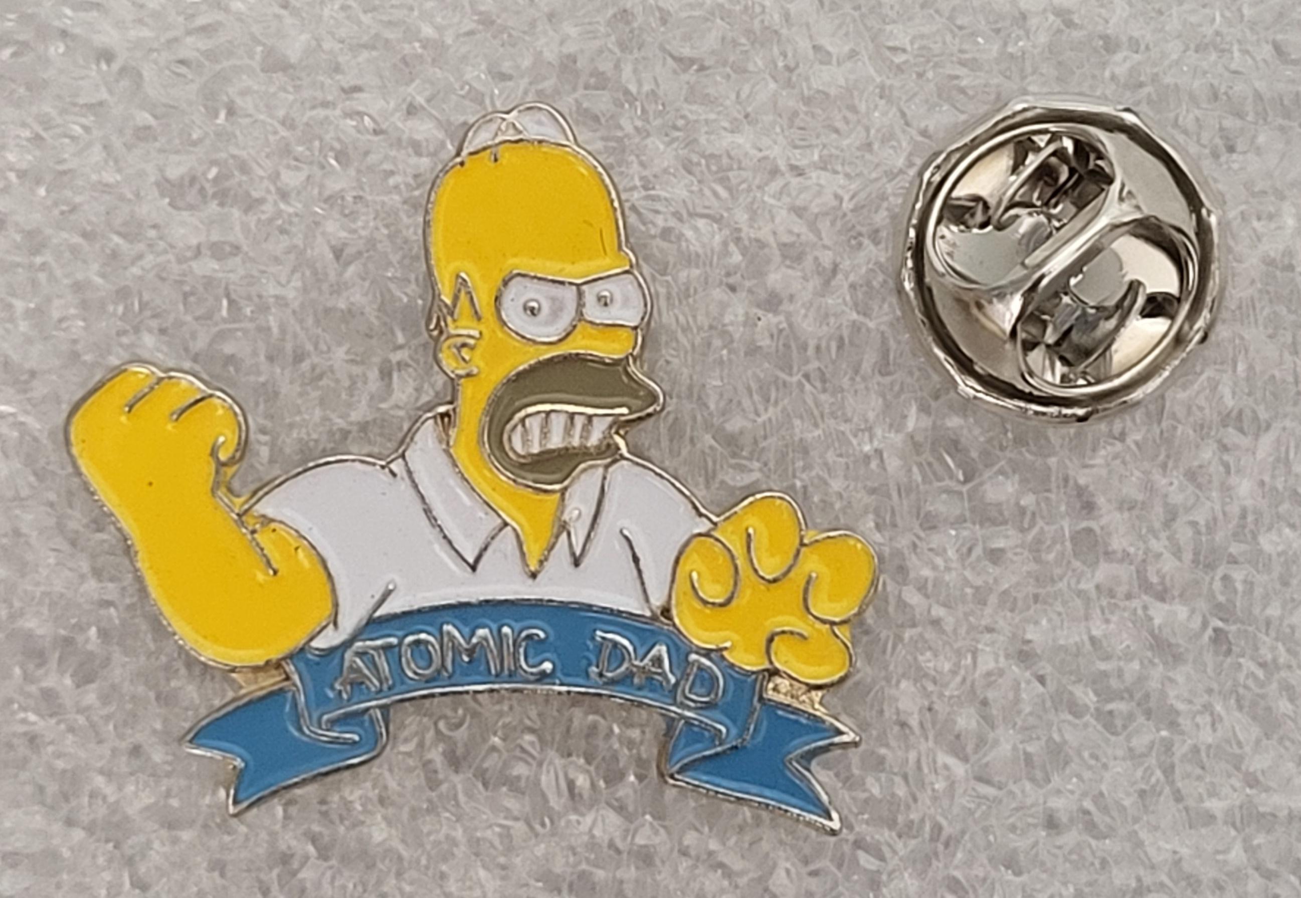 1990s HOMER SIMPSON Atomic Dad Lapel Pin 1" X 1.2" (2.5 X 3 Cm) the ...