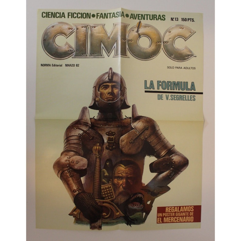 1982 THE MERCENARY Poster Spanish Original Vintage 20.5" X 15.75" V ...