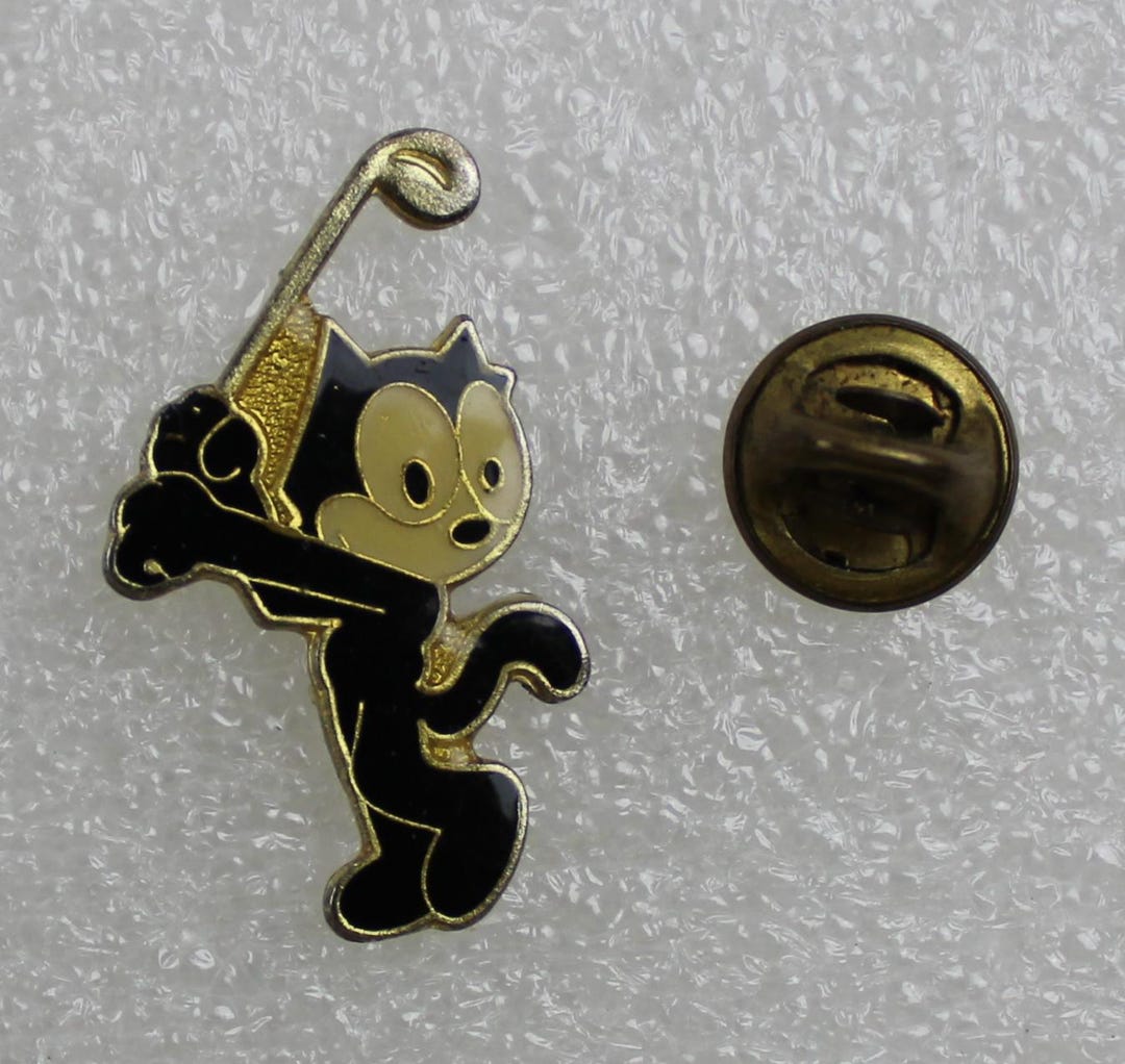 1980s FELIX THE CAT Lapel Pin 1.4" (3.5 Cm.) Golf Player Pat Sullivan ...