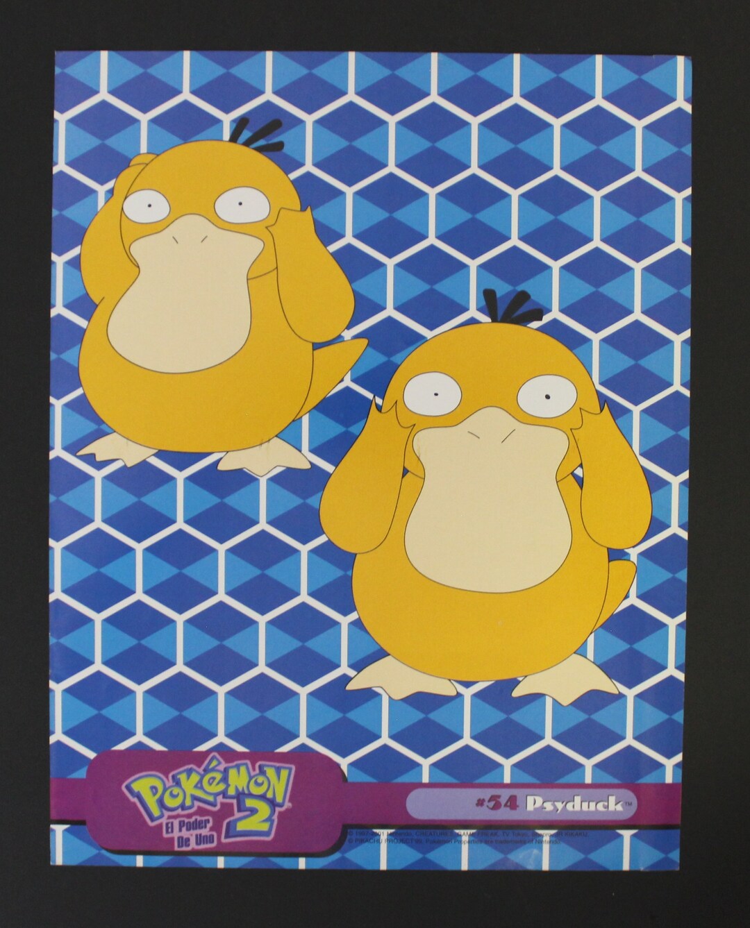 2001 Pokemon PSYDUCK MINI-POSTER Double-sided 2 Posters in 1 10.8 X 8.5 ...