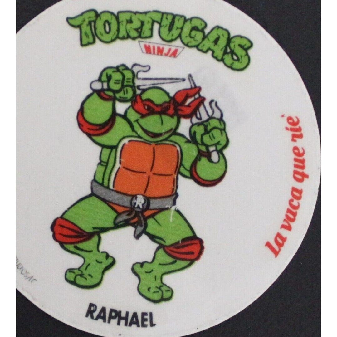 1990 TMNT RAPHAEL Sticker 6 Cm. (2.35") Vintage the Laughing Cow Promo ...