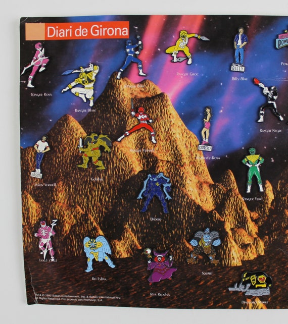 1995 FULL Set of 28 POWER RANGERS Lapel Pins - Newspa… - Gem
