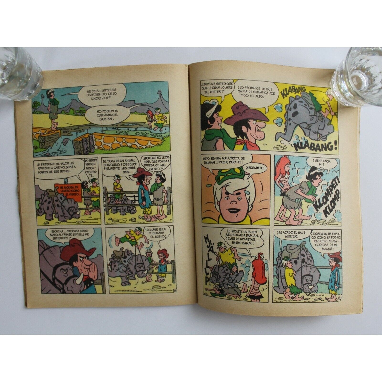1984 FLINTSTONES Grown up Bamm Bamm & Pebbles Book Spanish Vintage 18 X ...