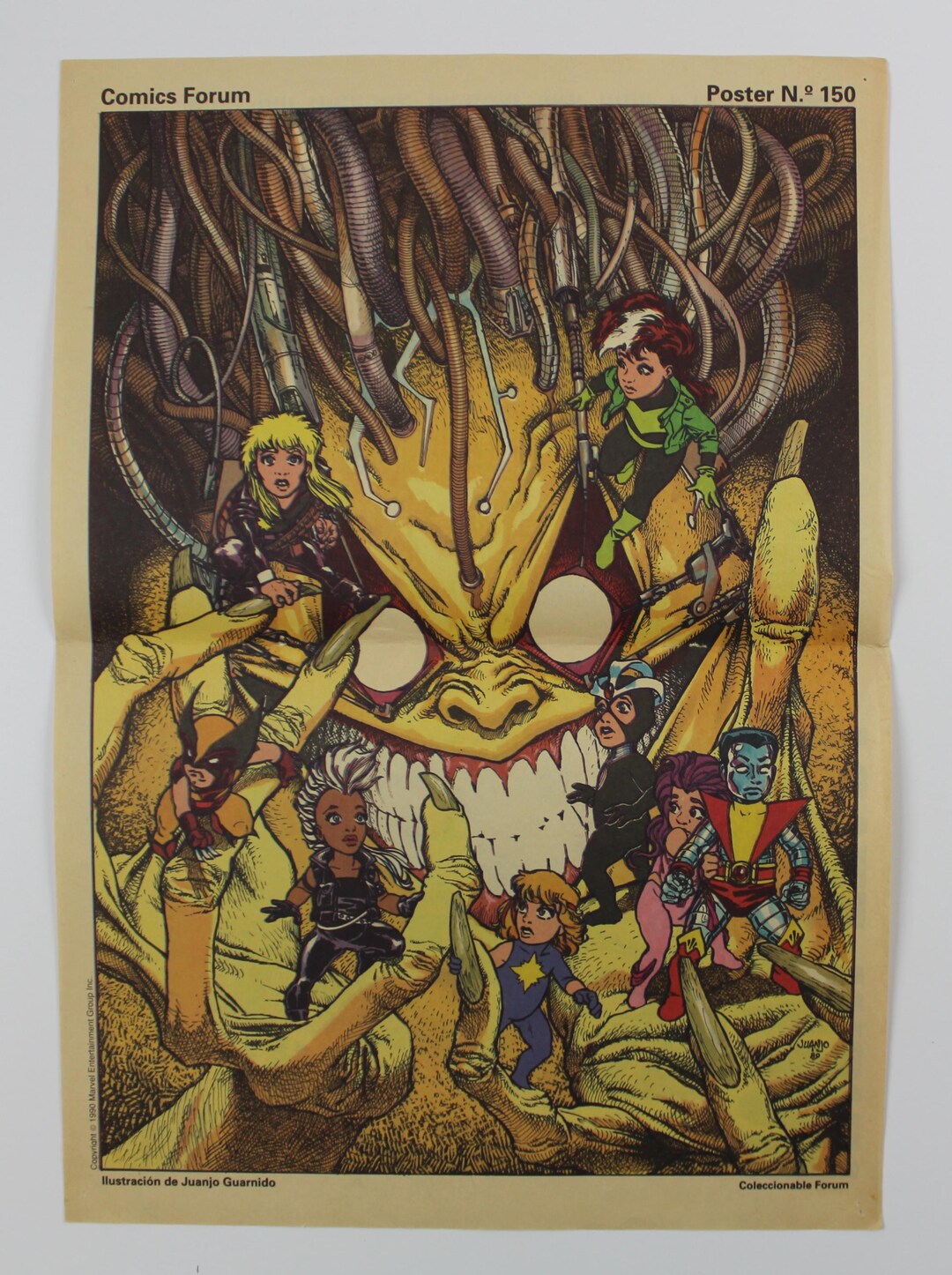 1990 MOJO & Children X-MEN Poster by Juanjo Guarnido 14.5" X 10.5" (37 ...