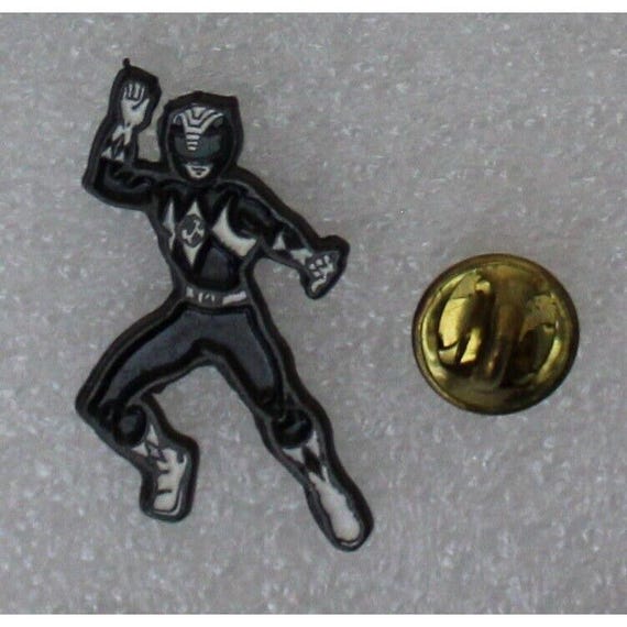 1990s BLACK RANGER Lapel Pin Power Rangers 1.4" x 0.9… - Gem