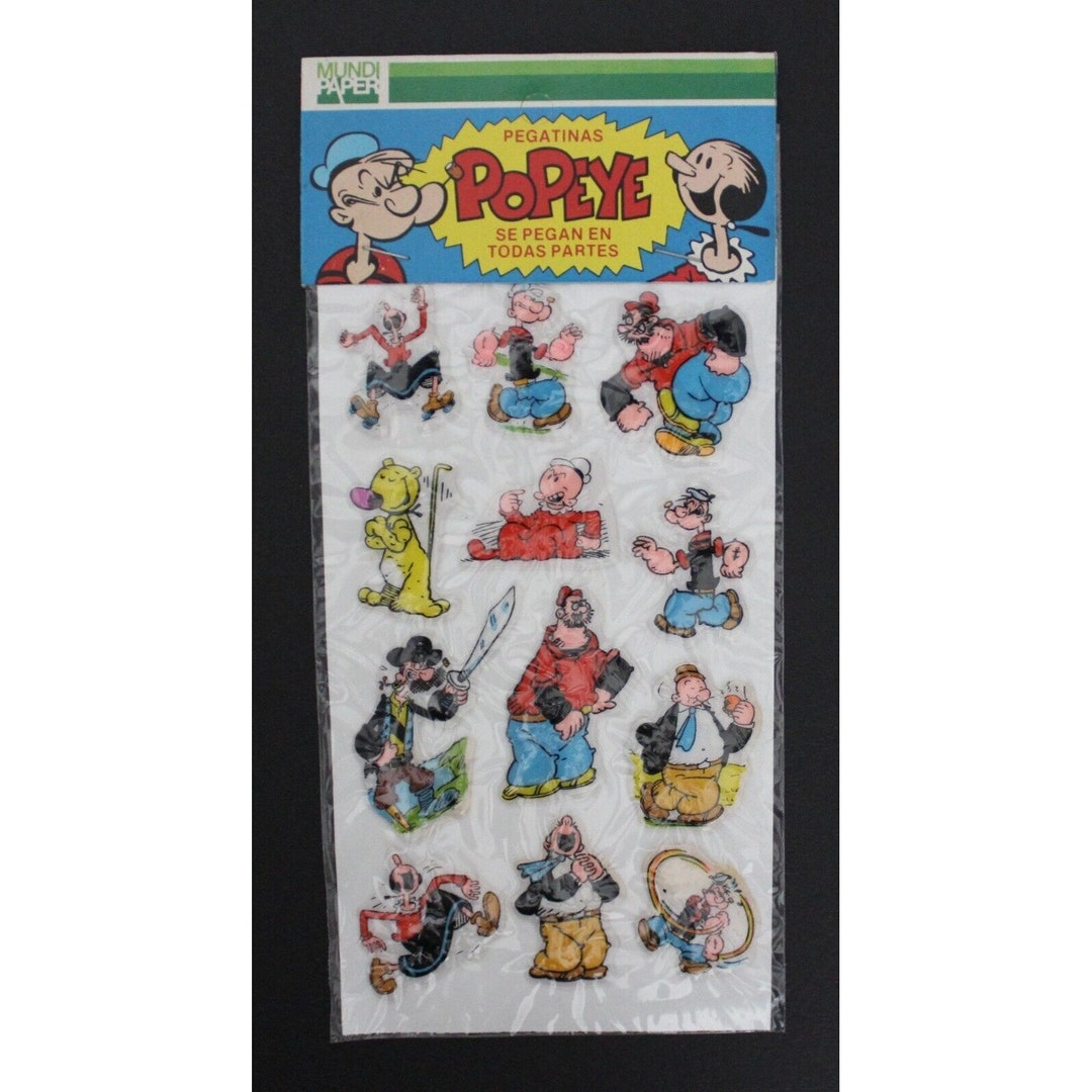 1981 POPEYE STICKER SHEET King Features Syndicate 19 X 9 Cm. (7.5" X 3. ...