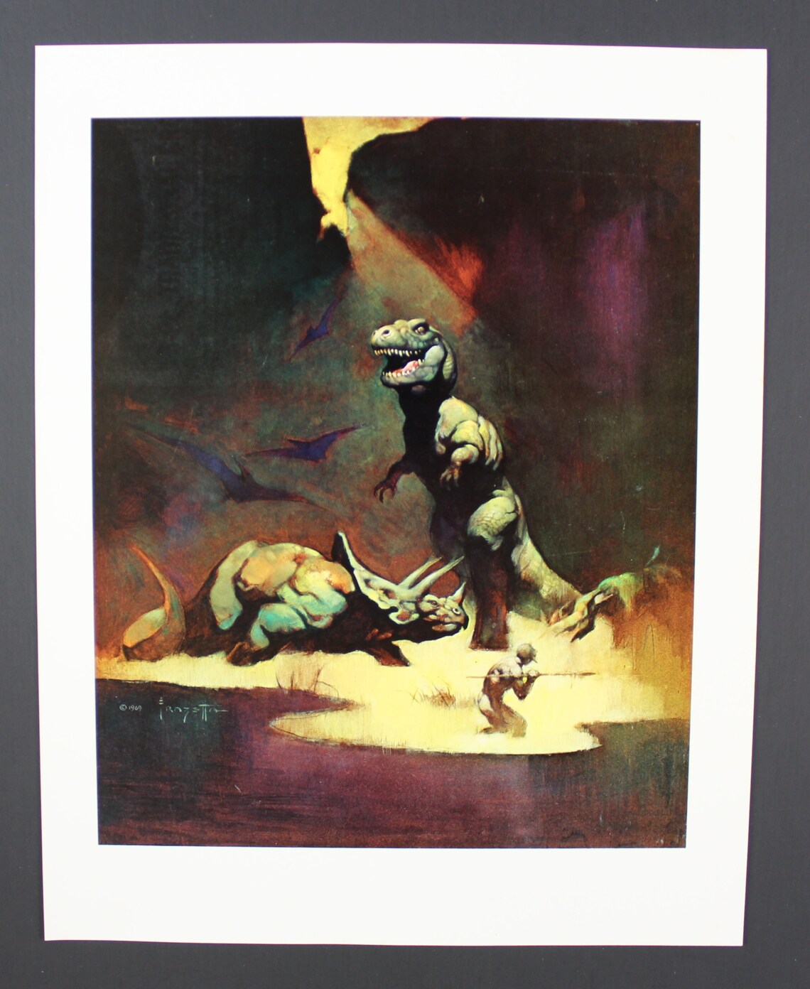 1975 FRANK FRAZETTA Vintage Poster "tyrannosaurus Rex" 11" X 9" (28 X ...