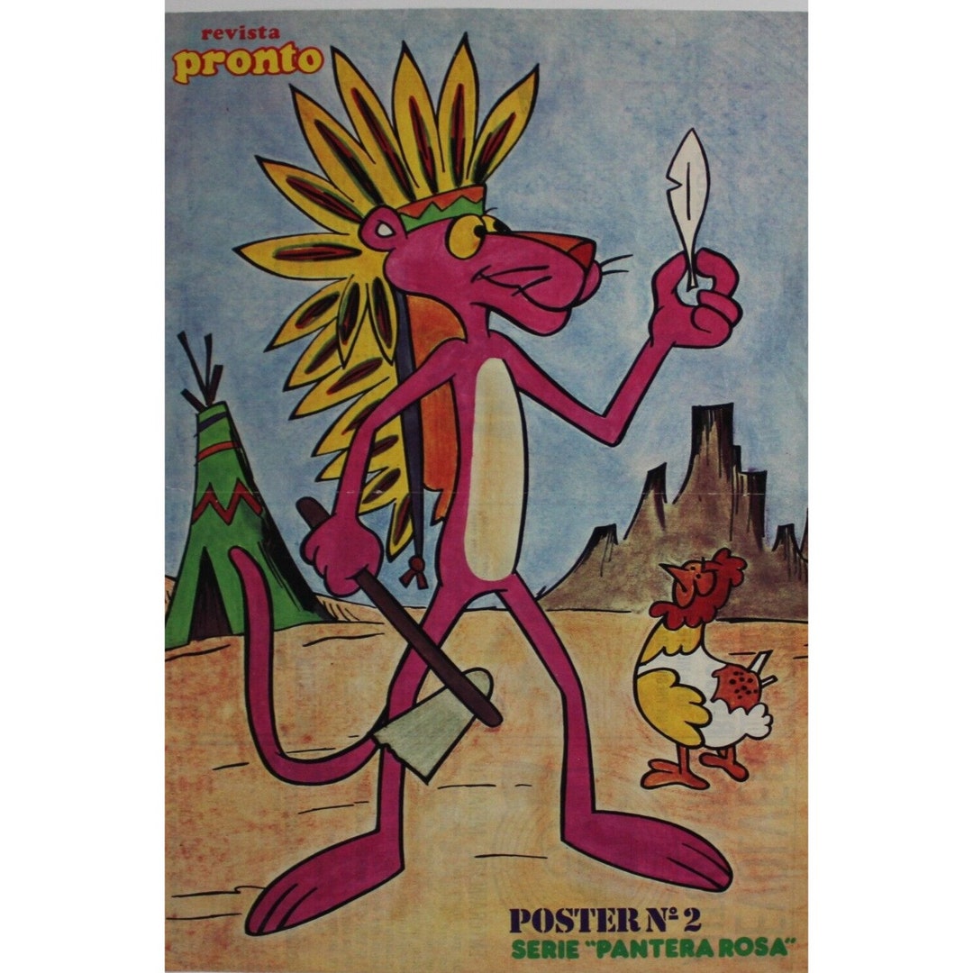 1970s PINK PANTHER Vintage Poster Spain 38 X 26cm 15 X 10.25 Native ...