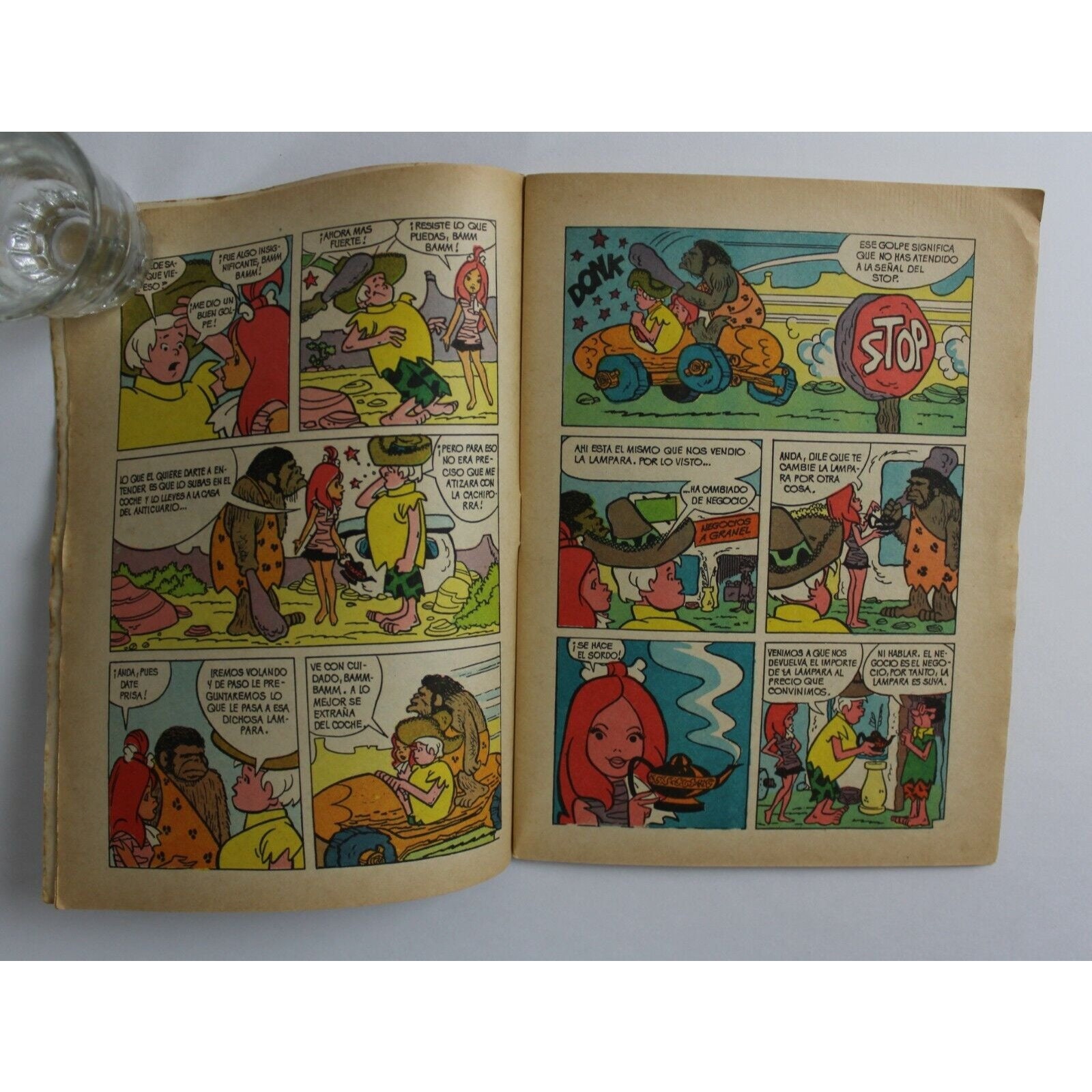 1984 FLINTSTONES Grown up Bamm Bamm & Pebbles Book Spanish Vintage 18 X ...