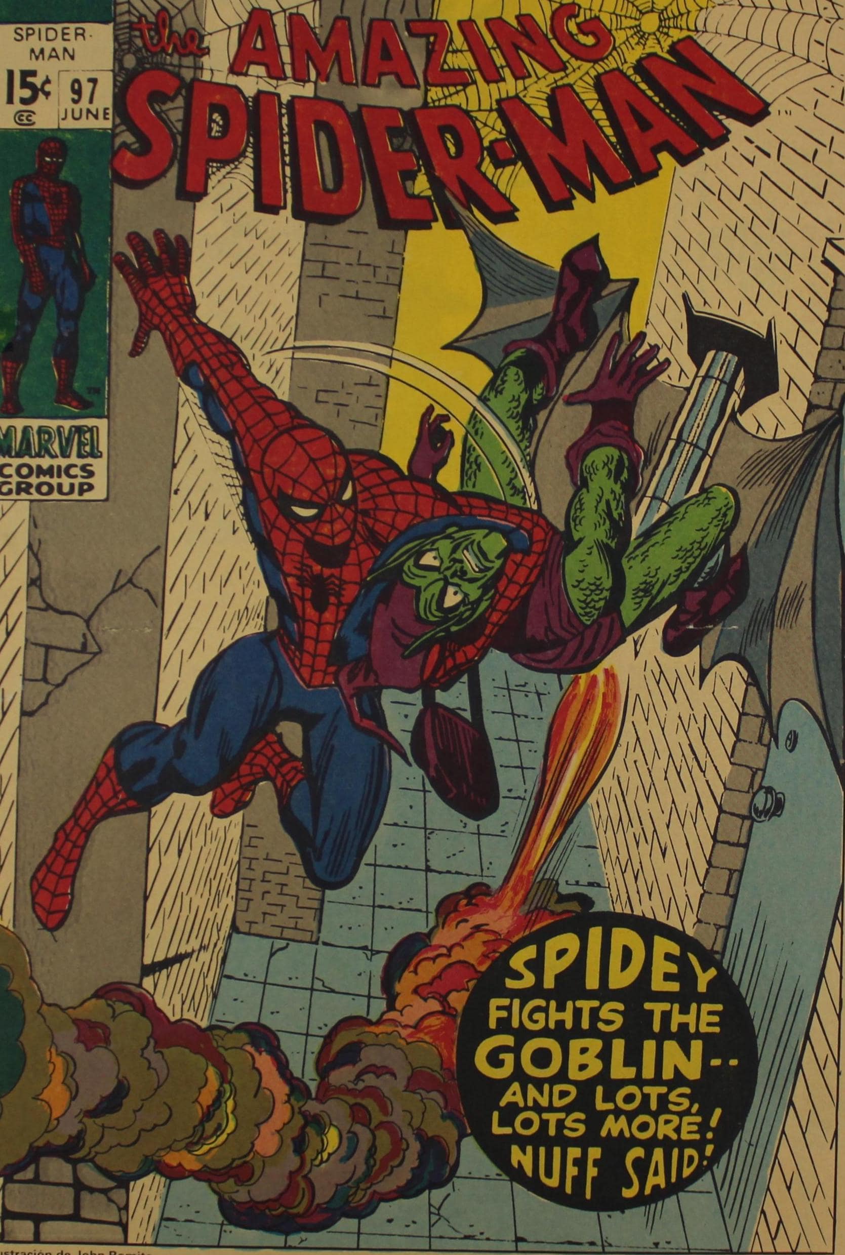 1990 SPIDER-MAN & Green GOBLIN Poster by John Romita 14.5" X 10.5 ...