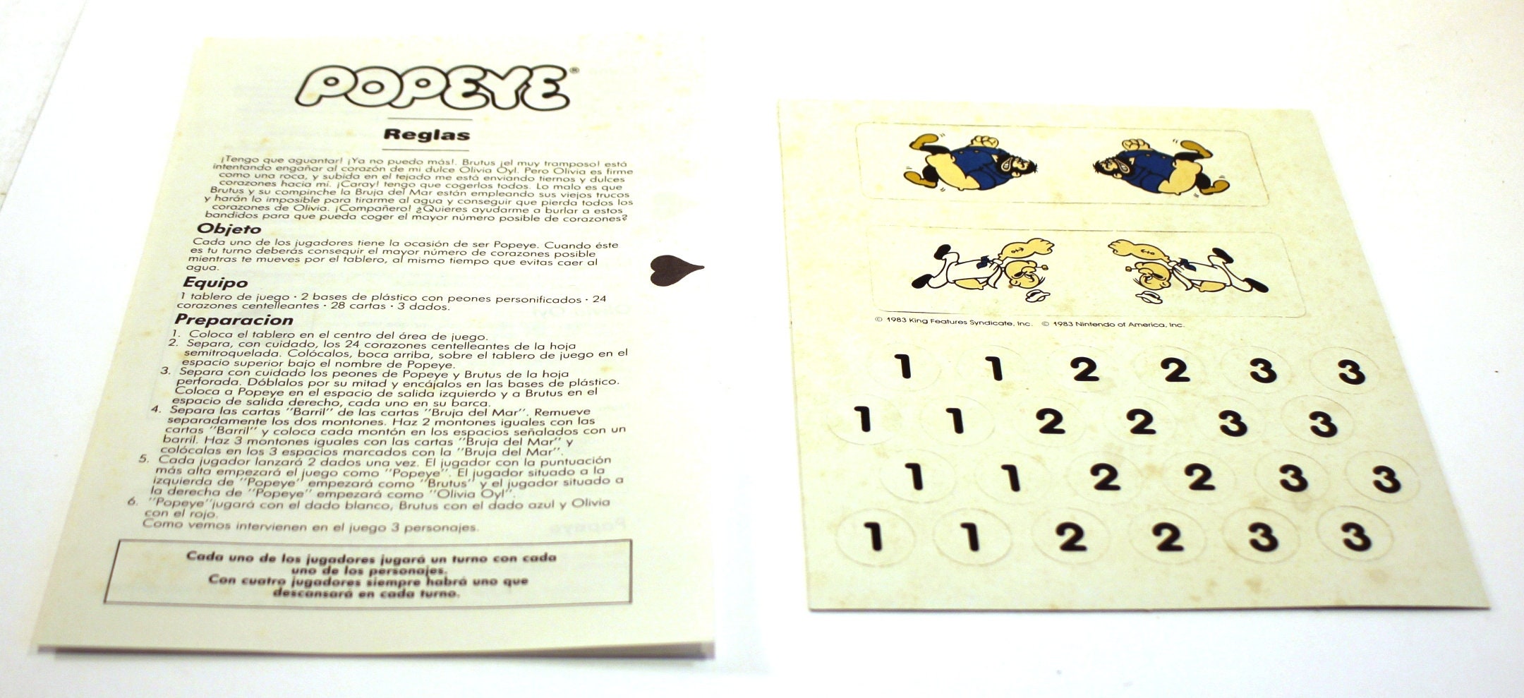 1983 POPEYE BOARD GAME Arcade-Based New & Unused by Parker | Etsy