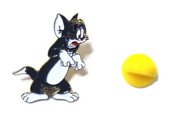 1990s TOM & JERRY Lapel Pin - Scared Tom - 3 x 2.5 cm… - Gem