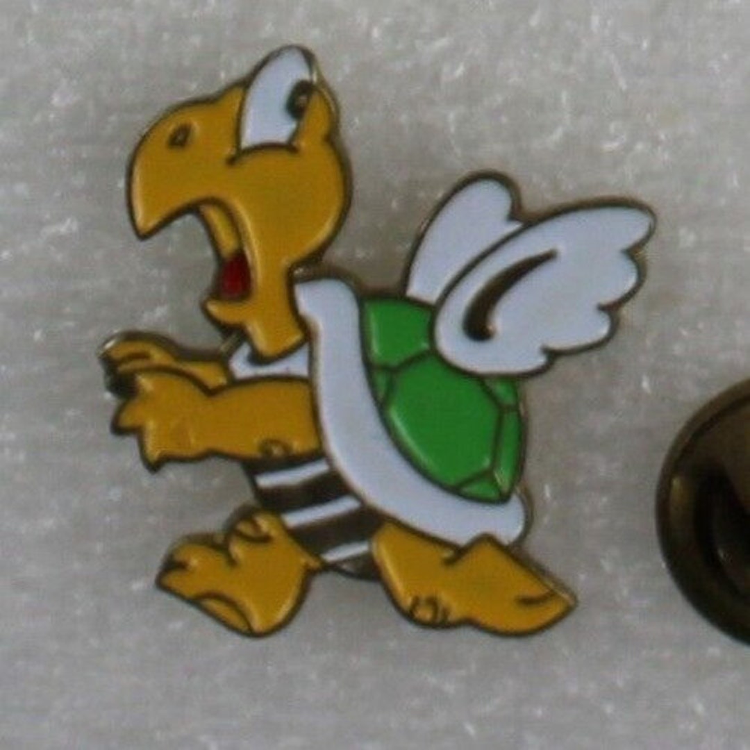 1990s KOOPA PARATROOPA Lapel Pin Super Mario Bros Winged Turtle 1" X 0. ...