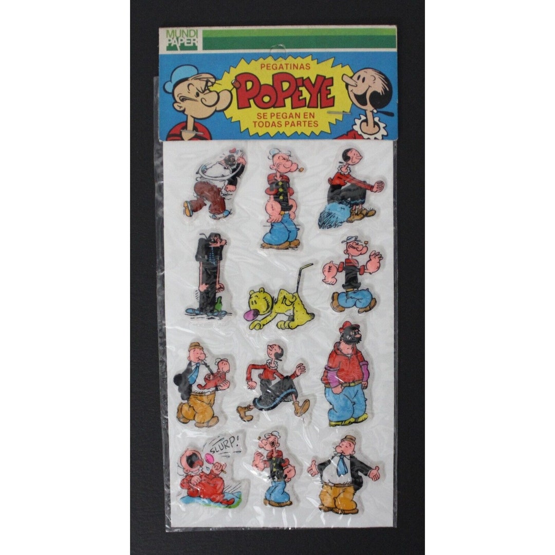 1981 POPEYE STICKER SHEET King Features Syndicate 19 X 9 Cm. (7.5" X 3. ...