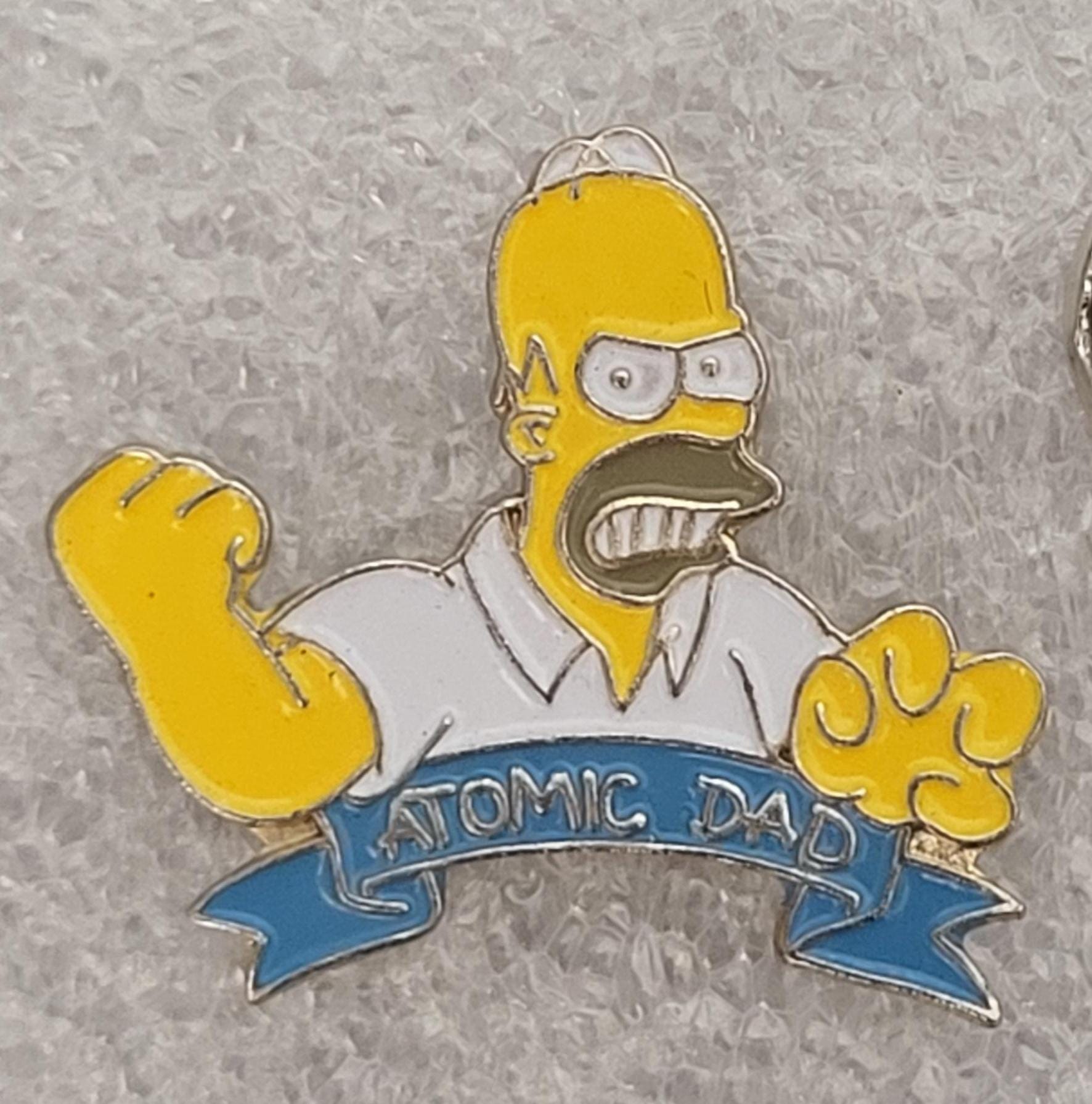 1990s HOMER SIMPSON Atomic Dad Lapel Pin 1" X 1.2" (2.5 X 3 Cm) the ...