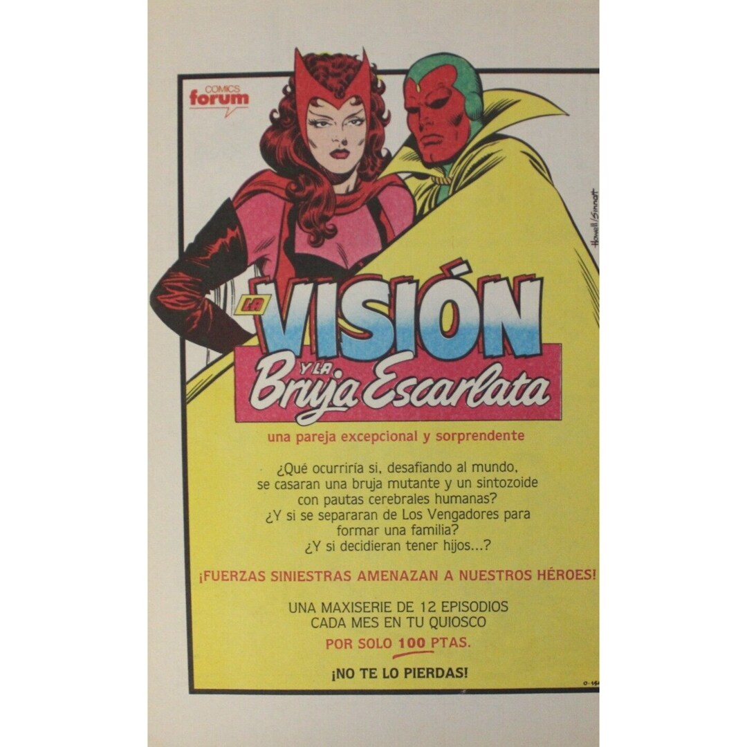 1988 the VISION and the SCARLET WITCH Spanish Comic-book Ad - 10" X 6.5 ...