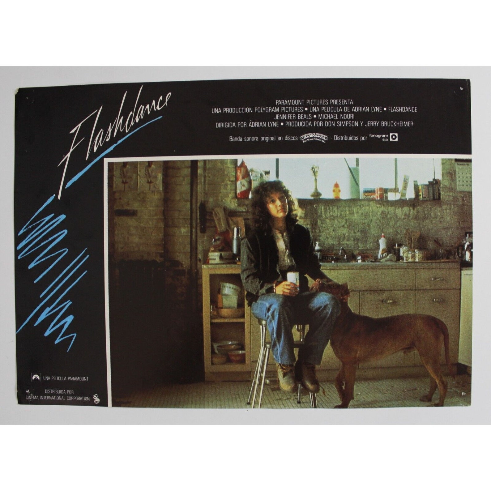 1983 FLASHDANCE Movie Lobby Card J Beals, Nouri Original Vintage Spain ...