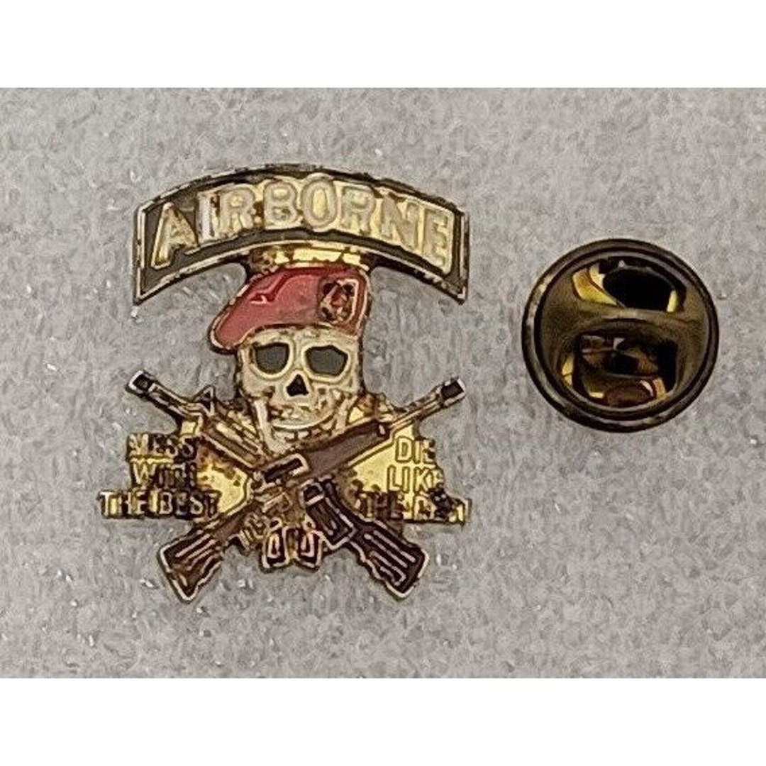 1980s? AIRBORNE Metal Lapel Pin 1" (2.5 Cm.) Vintage Red Beret Military ...