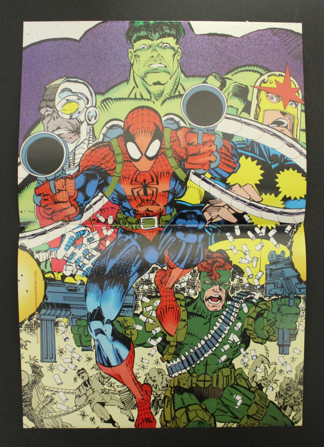 1992 SPIDERMAN Double-sided MINI-POSTER 2 Posters in 1 Marvel Comics 15 ...
