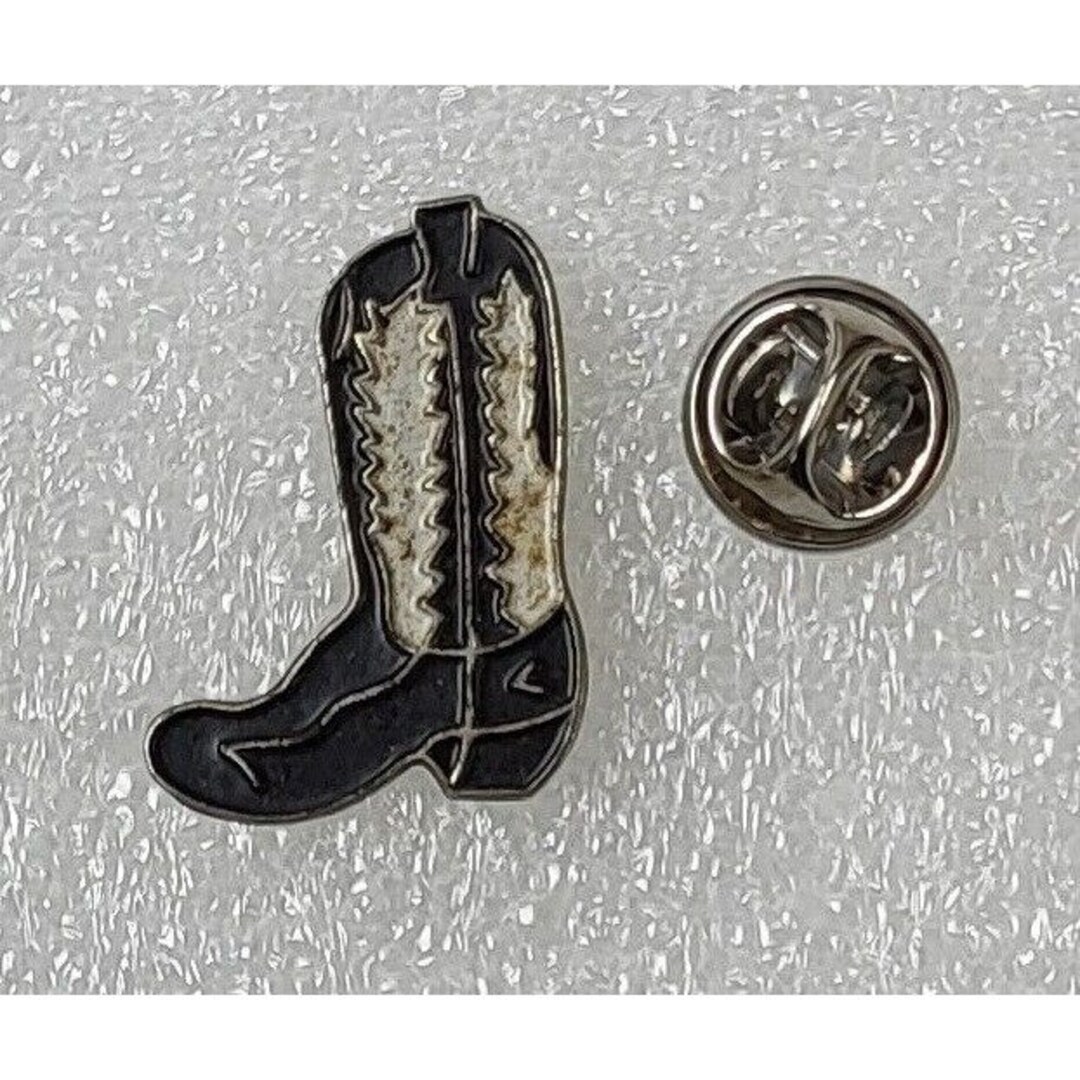 1990s COWBOY BOOT Lapel Pin 1" X 0.7" (2.5 X 1.75 Cm.) Original Vintage ...
