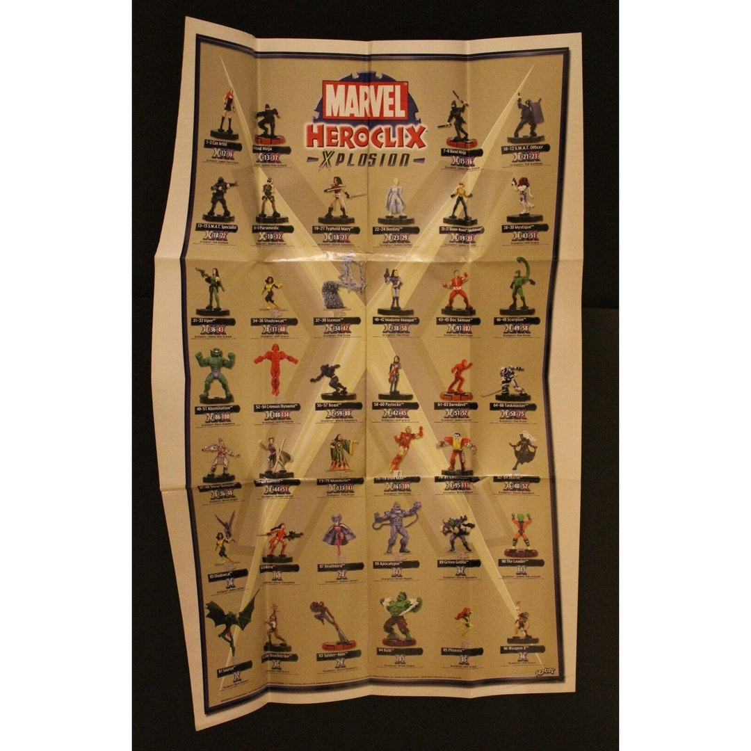 2003 Marvel Heroclix X PLOSION / EXPLOSION Big Promo Poster 30.3" X 7.9 ...