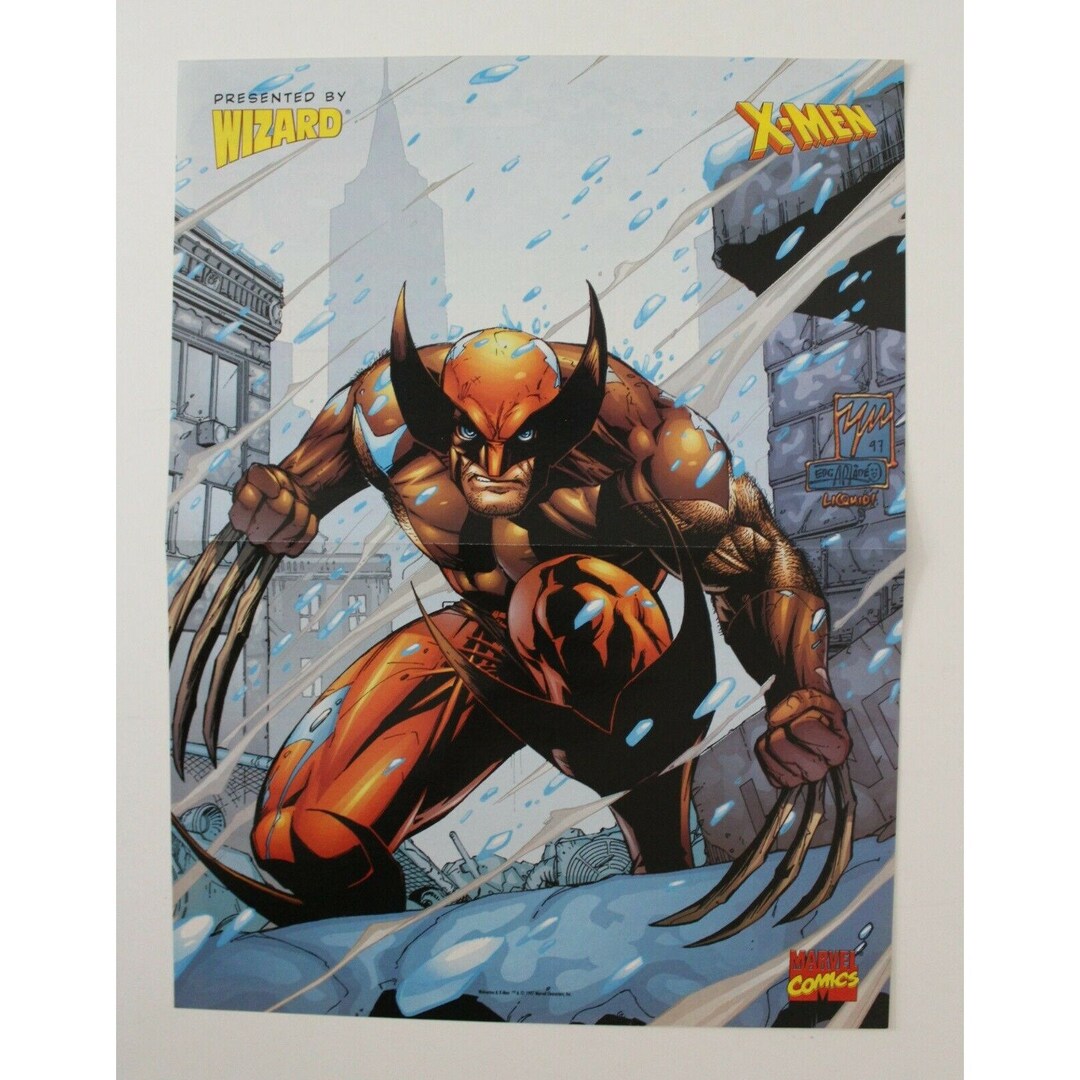 1997 WOLVERINE Poster 33 X 25 Cm. 13 X 10 From Wizard Magazine Marvel ...