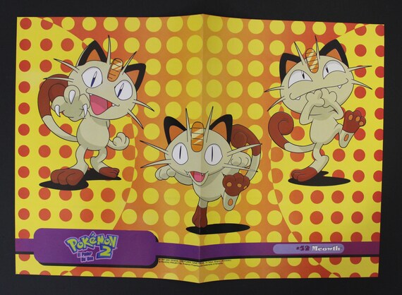 2001 Pokemon MEOWTH MINI-POSTER Double-sided 2 Posters in - Etsy