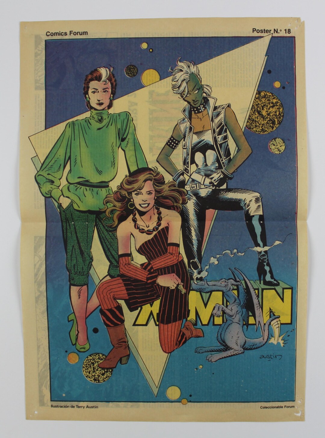 1988 STORM, ROGUE & DAZZLER Poster by Terry Austin 14.5" X 10.5" (37 X ...