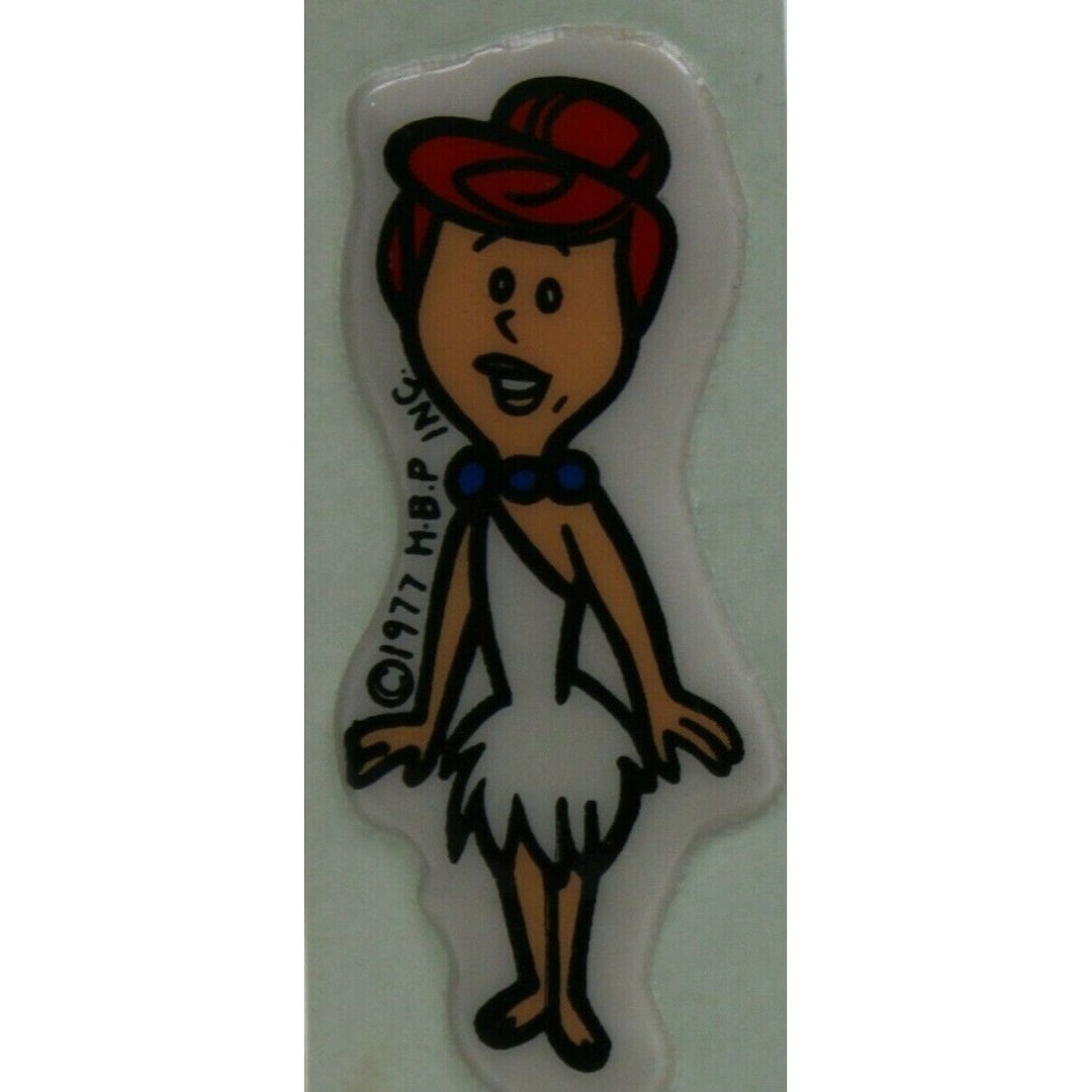 1977 WILMA FLINTSTONE Puffy Sticker 2.75" (7 Cm) Flintstones Hanna ...