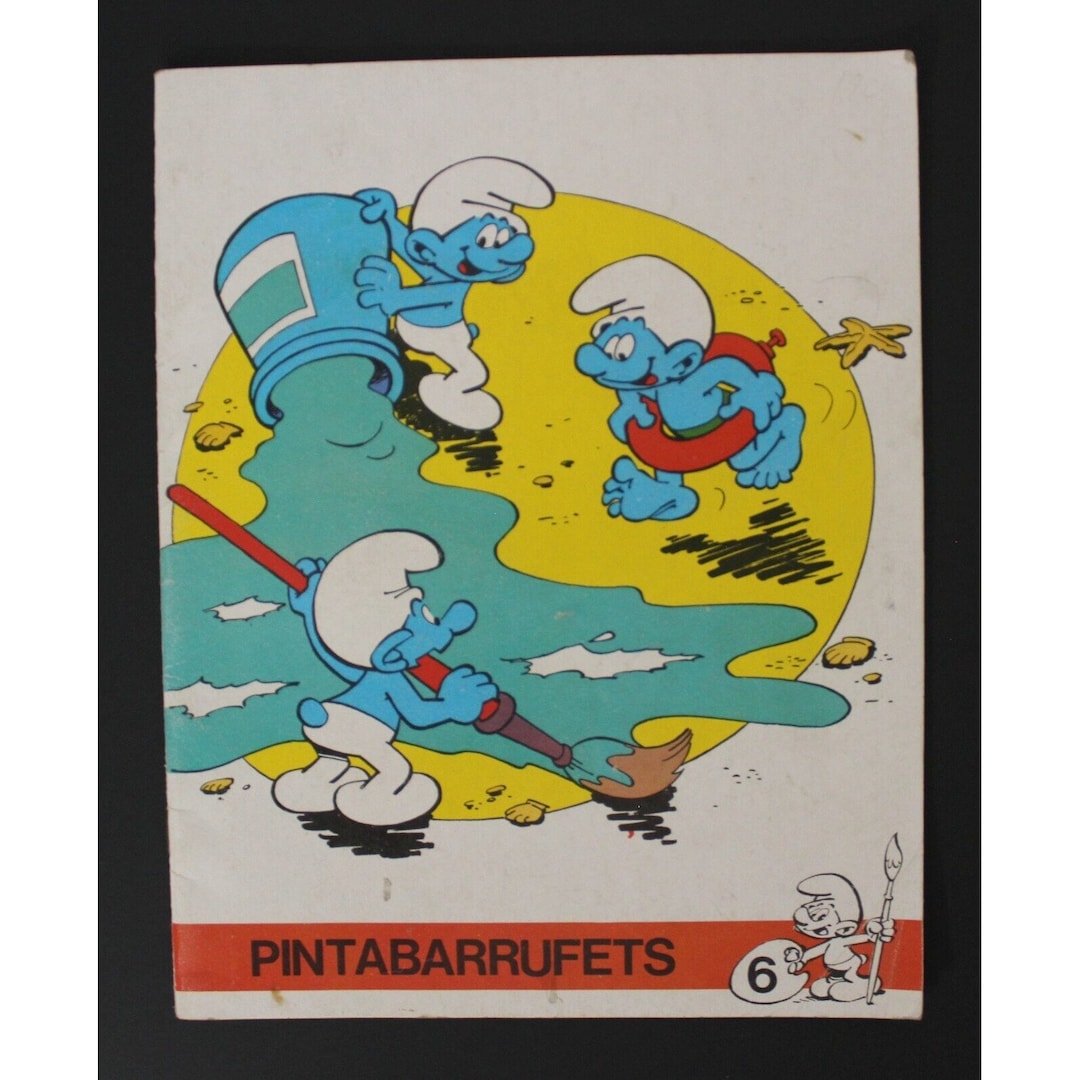 1983 SMURFS Coloring BOOK Soft Cover Catalan Language Spanish Vintage ...