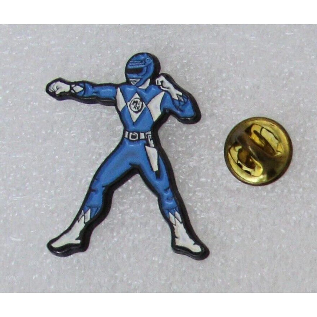 1990s BLUE RANGER Lapel Pin Power Rangers 1.4" X 1.2" (3.5 X 3 Cm ...