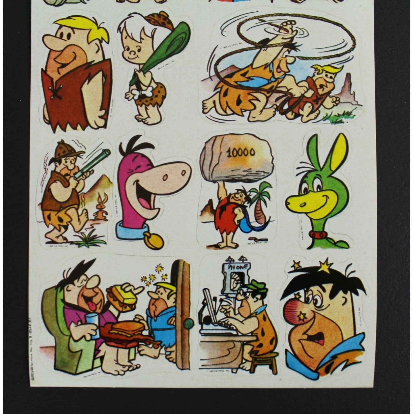 1985 THE FLINTSTONES Sticker Sheet 9.5 24 Cm Hanna - Etsy