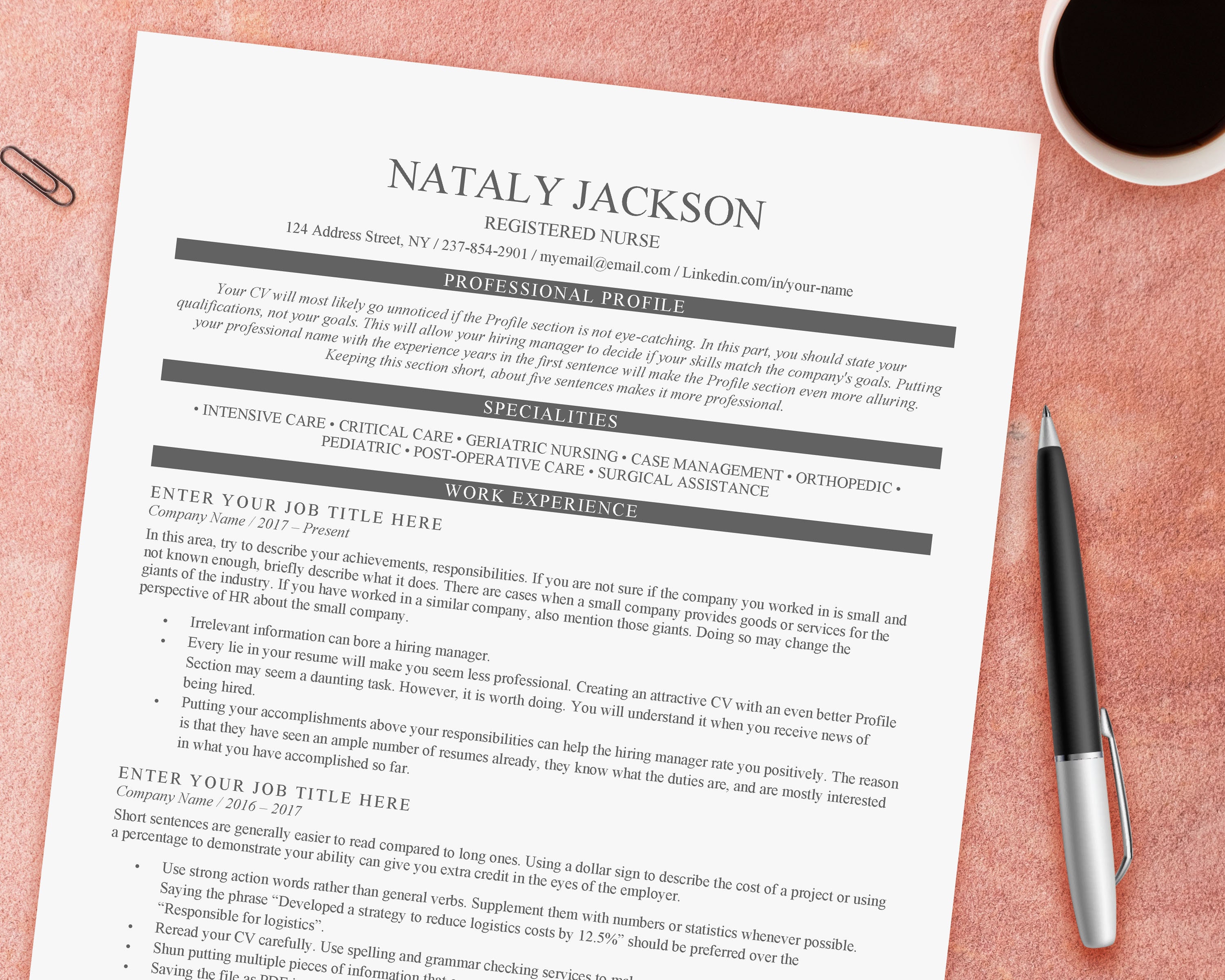 New Grad Resume Template / ATS Google Docs, Word & Apple Pages Formar ...