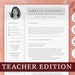 Professional Teacher Resume Template With Photo / MS Word & Apple Pages ...