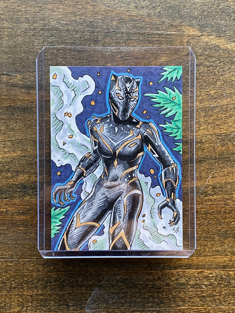 Hand Drawn Black Panther Shuri Sketch Card: MCU Collectible Art - Etsy