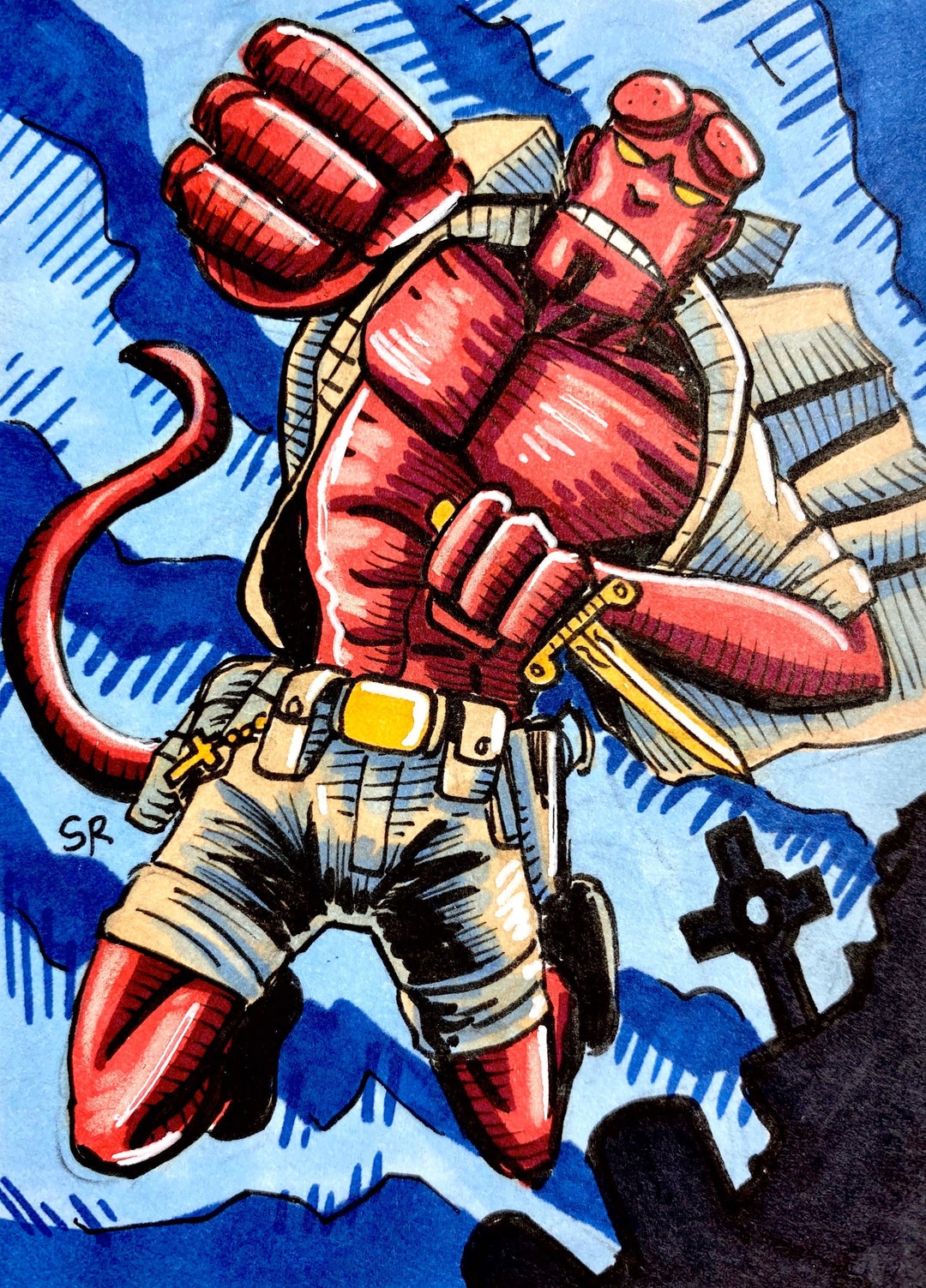 Original Hellboy Sketch Card (hand Drawn) - Etsy