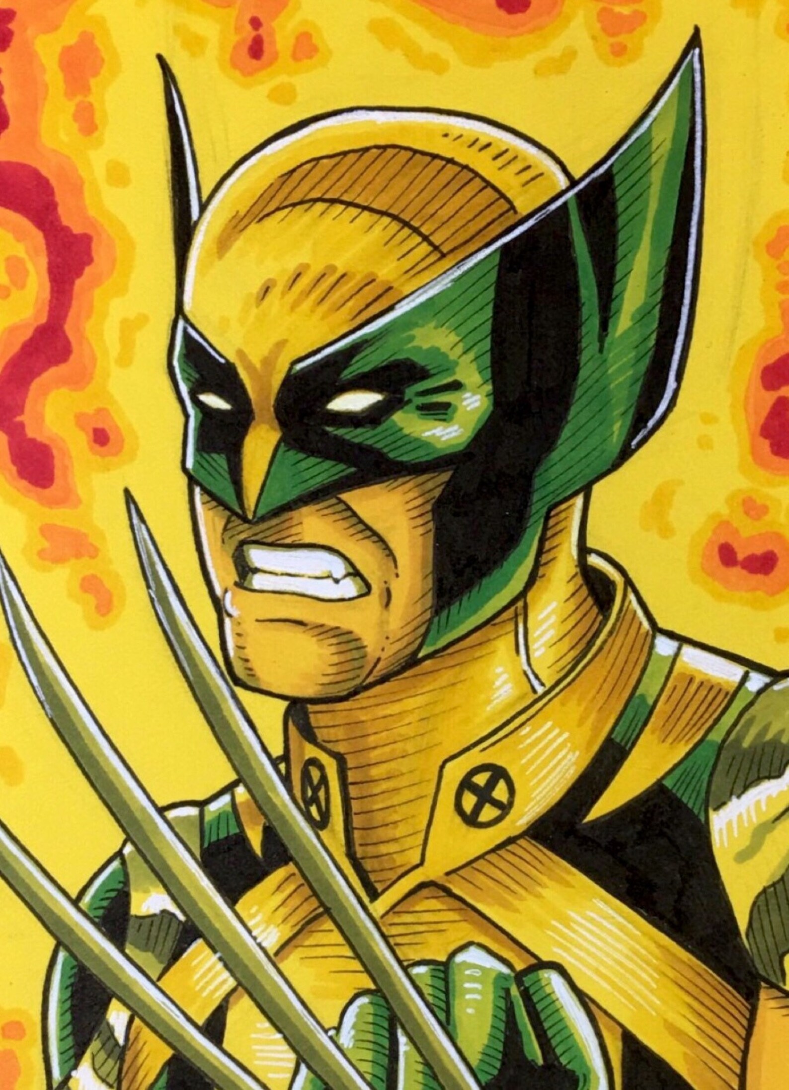 Original Art Wolverine Colored Paper - Etsy