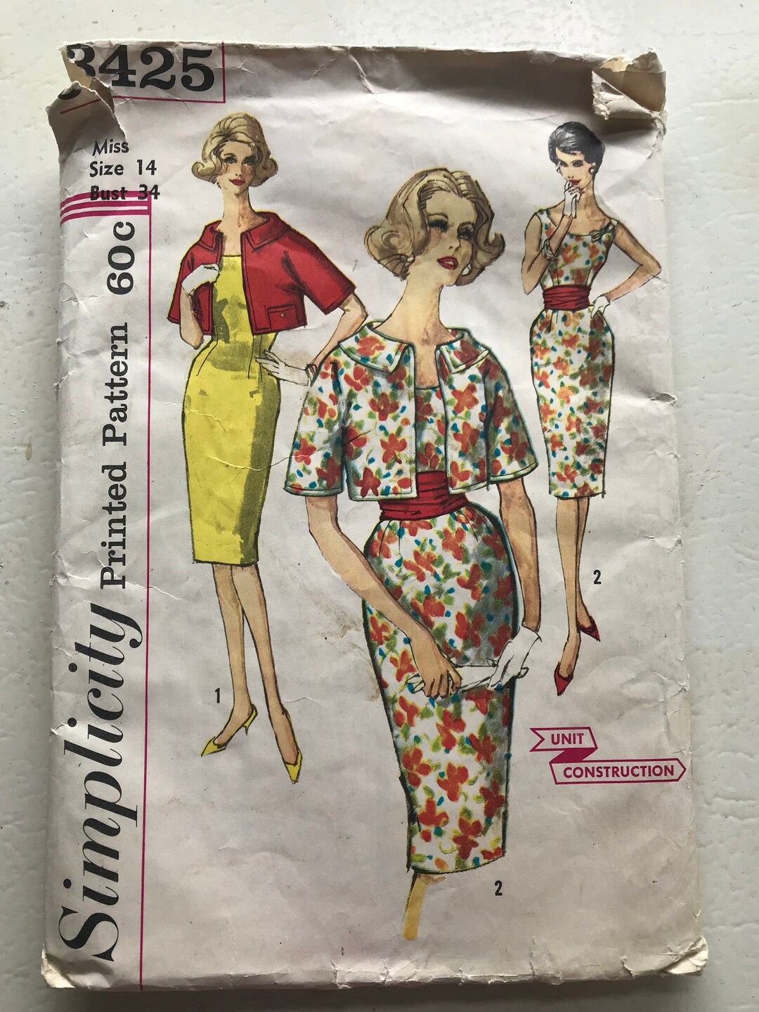 Vintage 1950s Simplicity Sewing Pattern 3425 Dress - Etsy